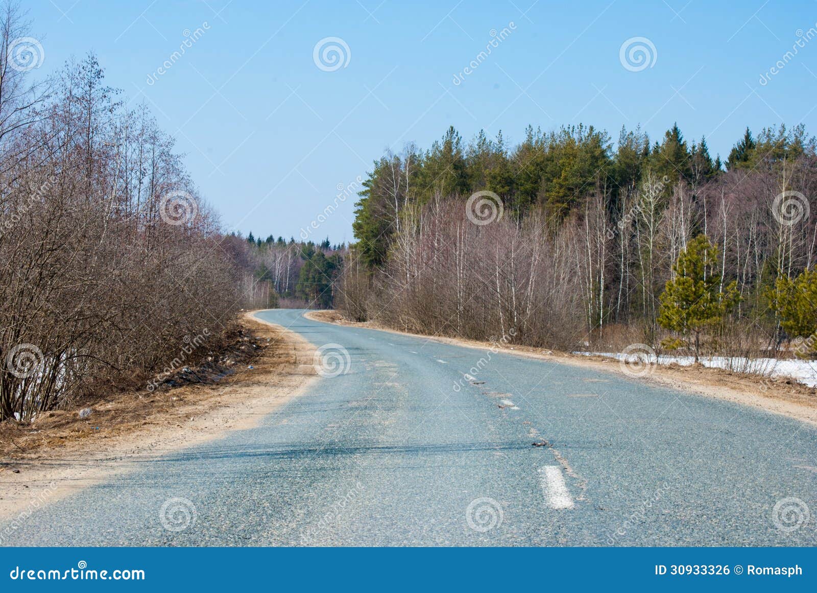 Old Road in Countryside in Early Spring Stock Photo - Image of farm ...