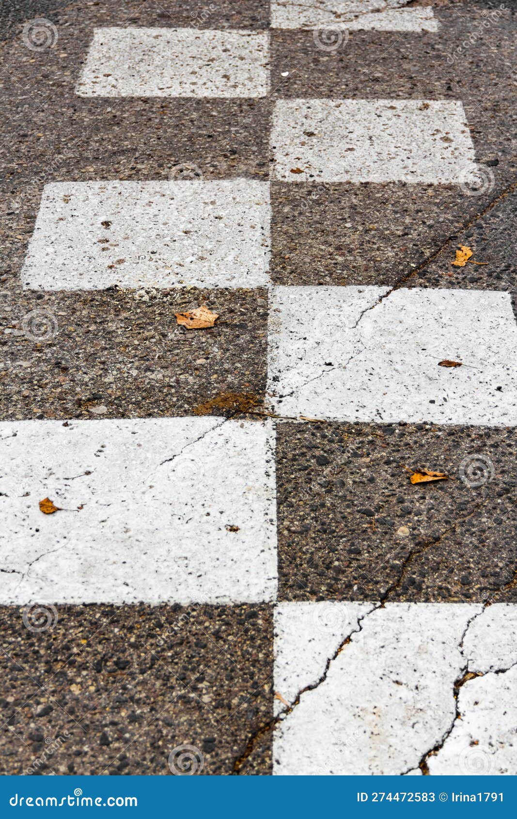 Old Road Markings. White Squares in a Checkerboard Pattern Stock Image ...