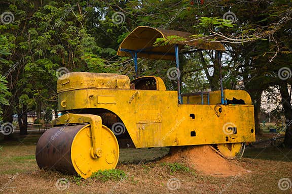 Old road roller stock image. Image of vintage, paving - 91269947