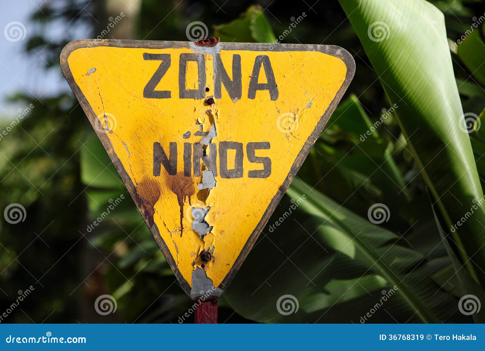 Old Road Sign Warning for Children Zone Stock Image - Image of notice ...