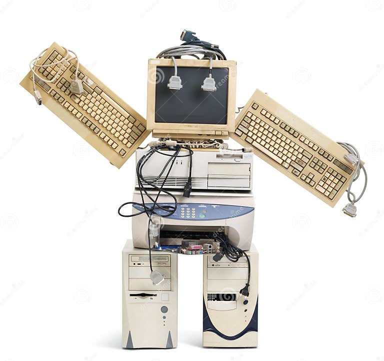 Old robot stock image. Image of printer, equipment, stack - 10554337