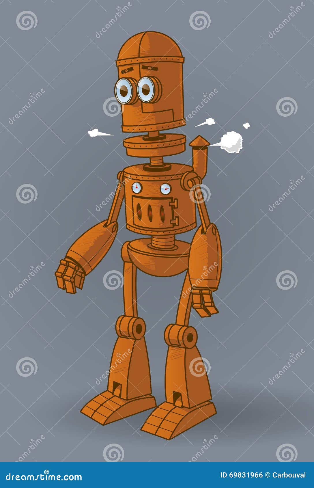 Old robot stock illustration. Illustration of steam, mascot - 69831966