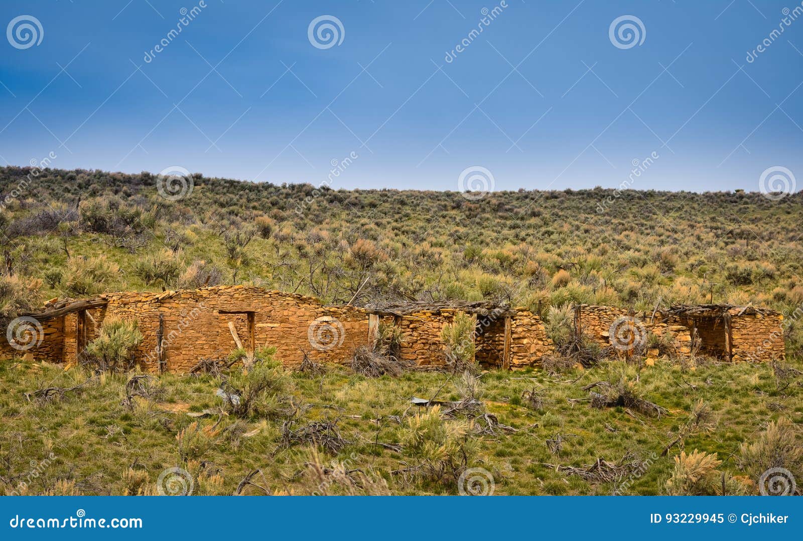 Old Rock Homestead Ruins stock image. Image of landscape - 93229945