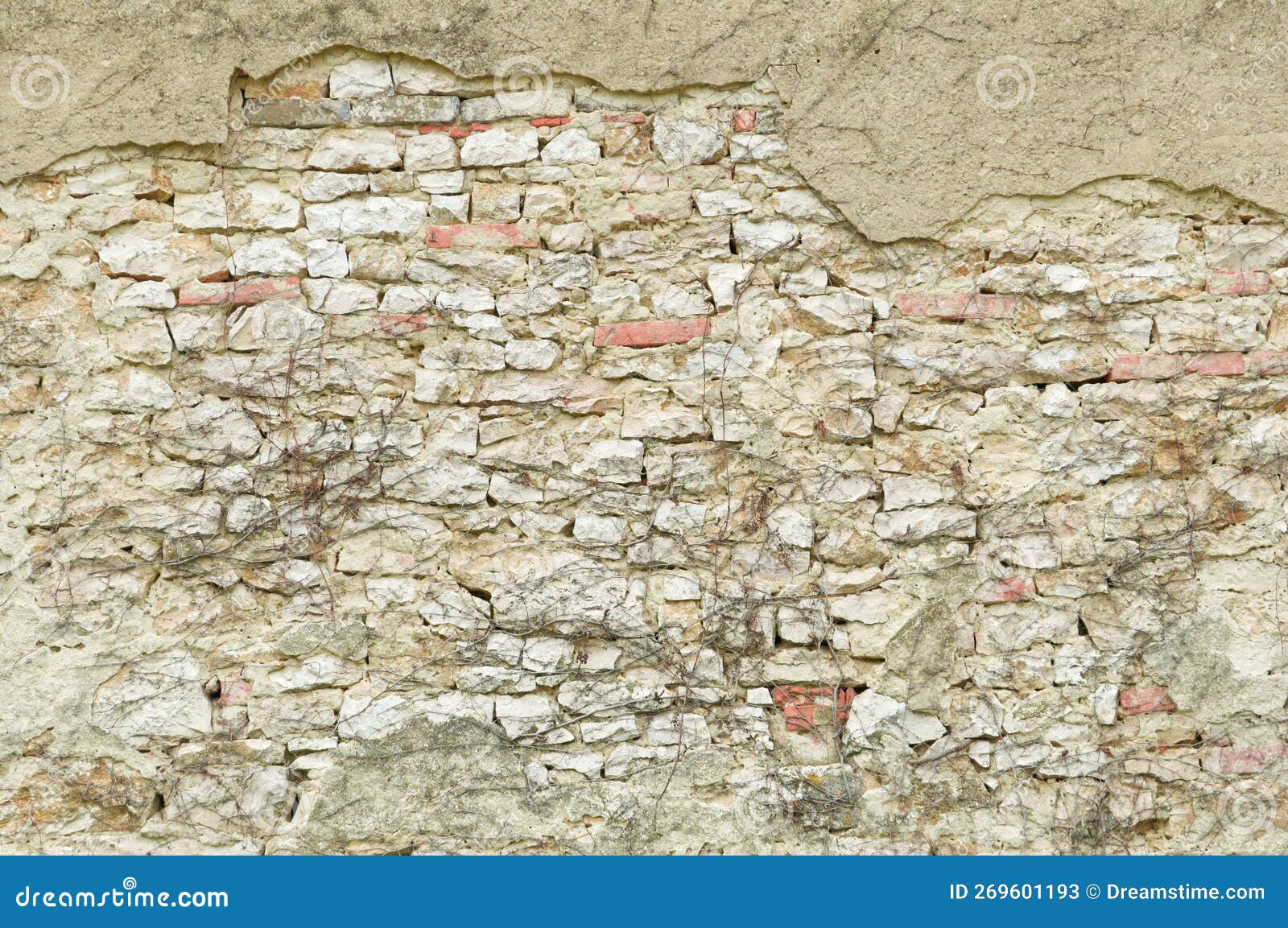 Old rock wall with cracks stock image. Image of rough - 269601193