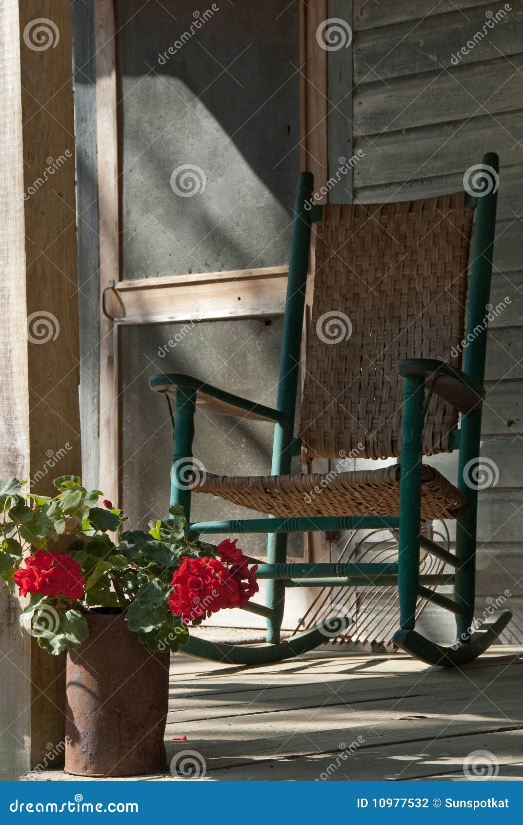 Old Rocking Chair on Cracker House Porch Stock Photo - Image of ...