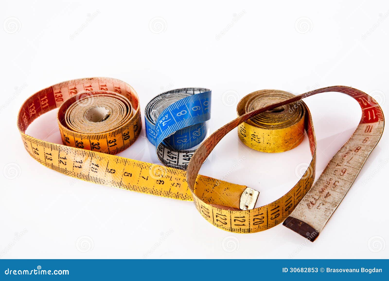 Old rolled measure tapes stock image. Image of food, instrument - 30682853