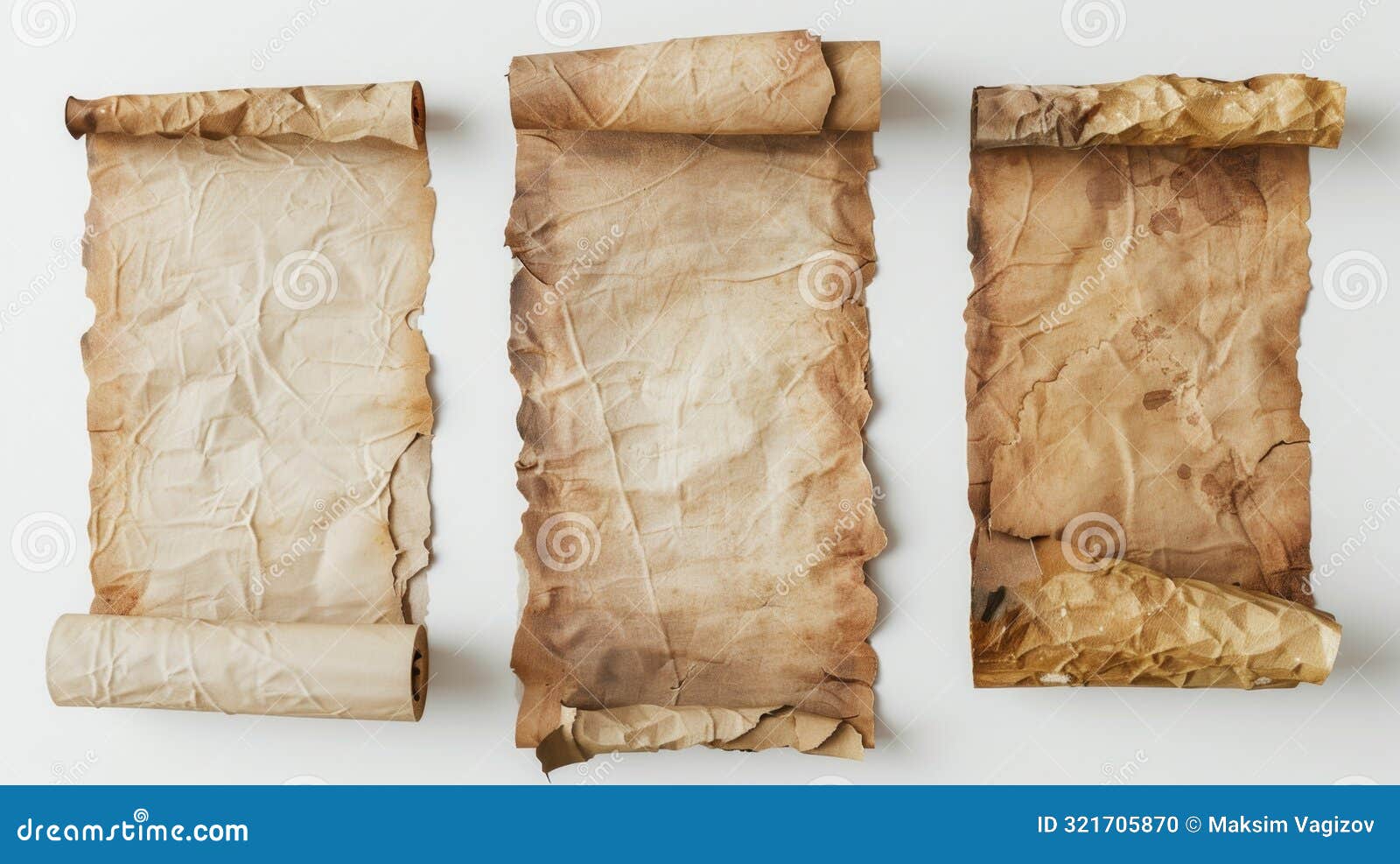 Old Rolled Scrolls with Vintage Texture - Generative AI Stock Photo ...