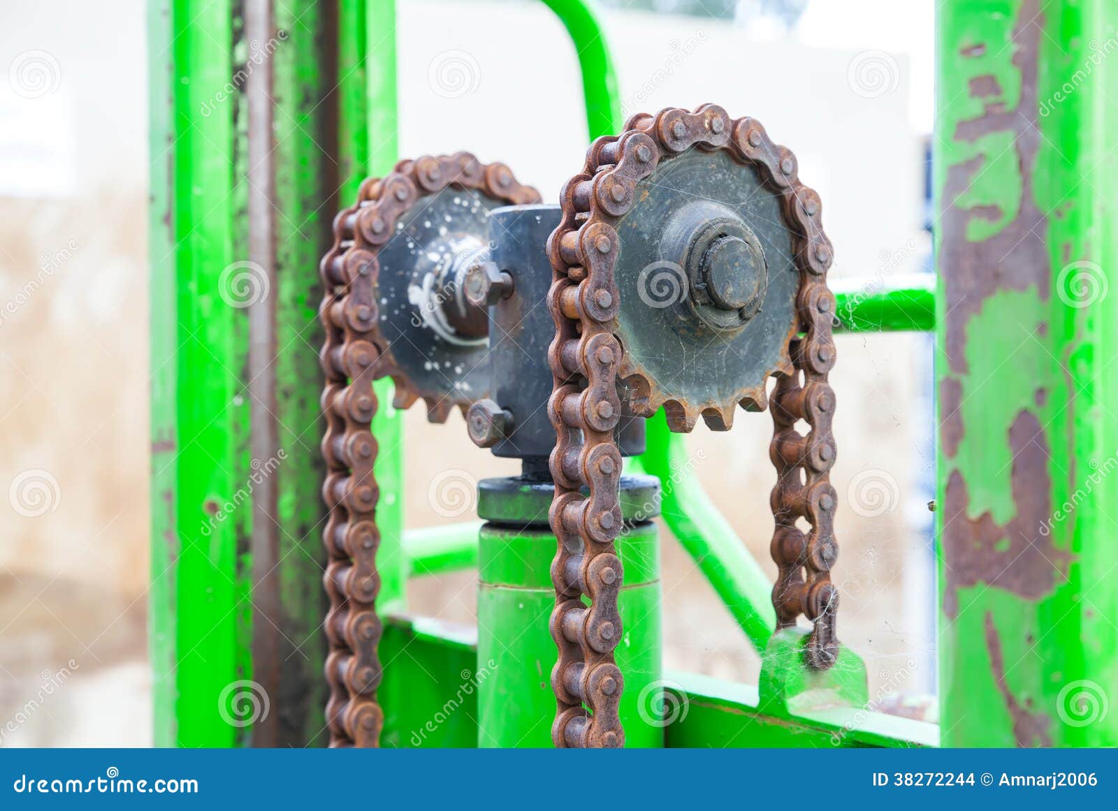 Old roller chain and rusty stock photo. Image of equipment - 38272244