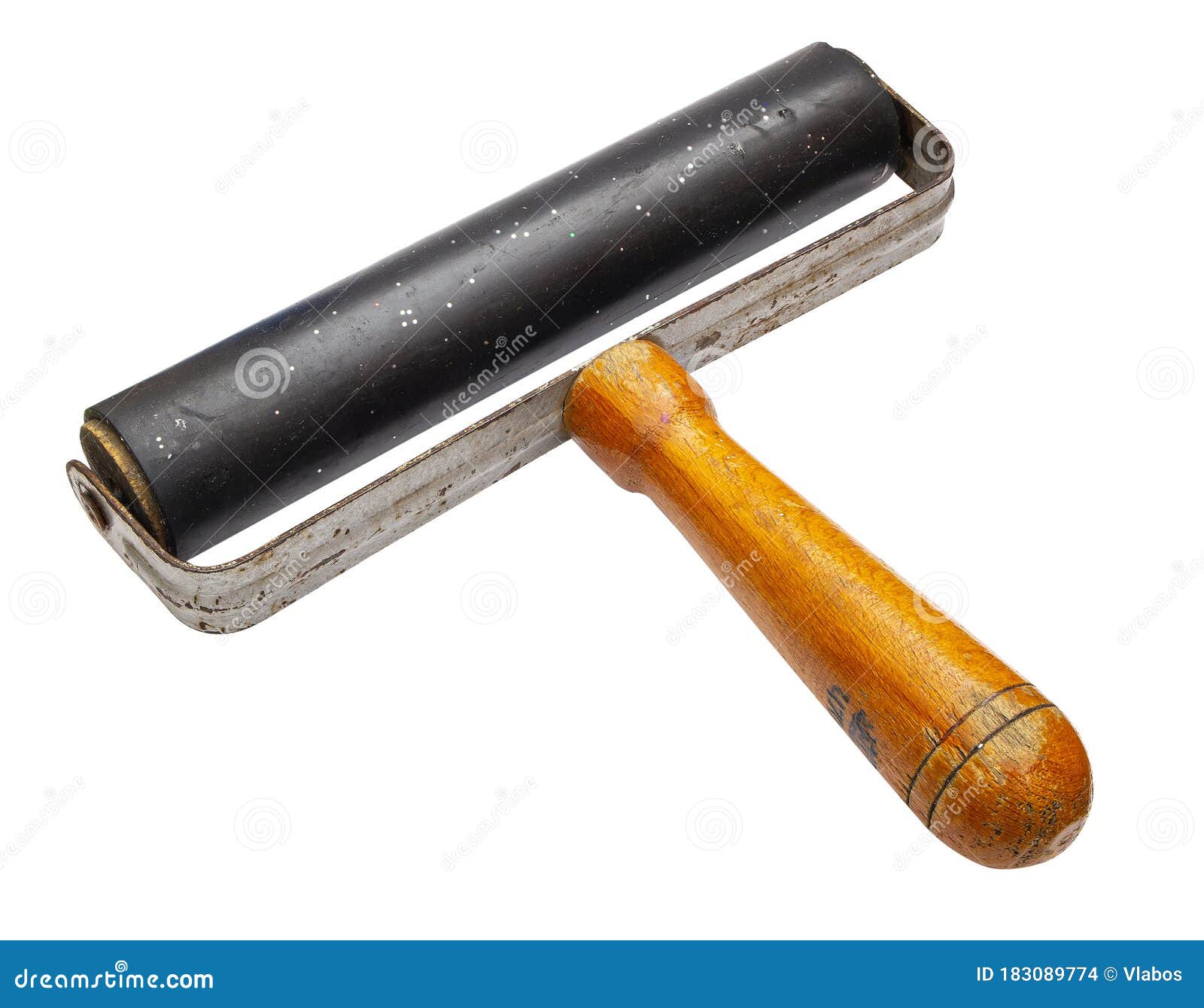 Old Roller for Rolling Photos Isolated on a White Background Stock ...