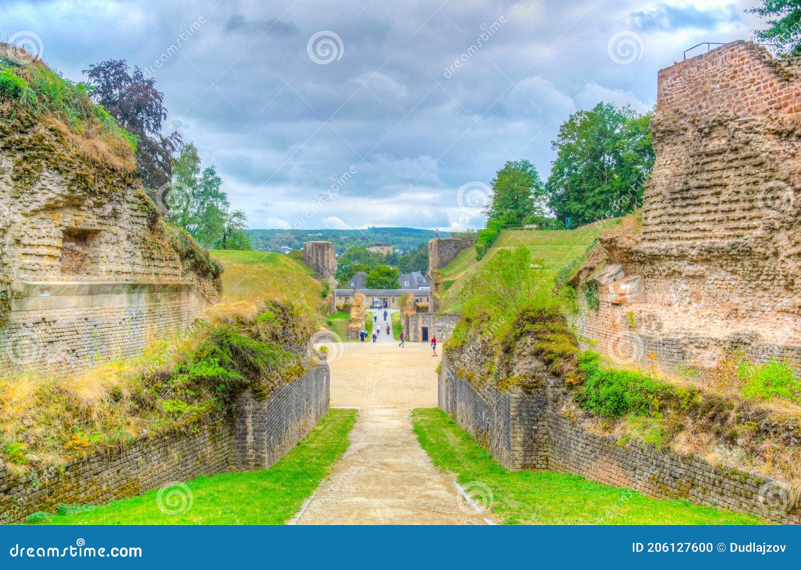 An Old Roman Amphitheater in Trier, Germany Stock Photo - Image of ...