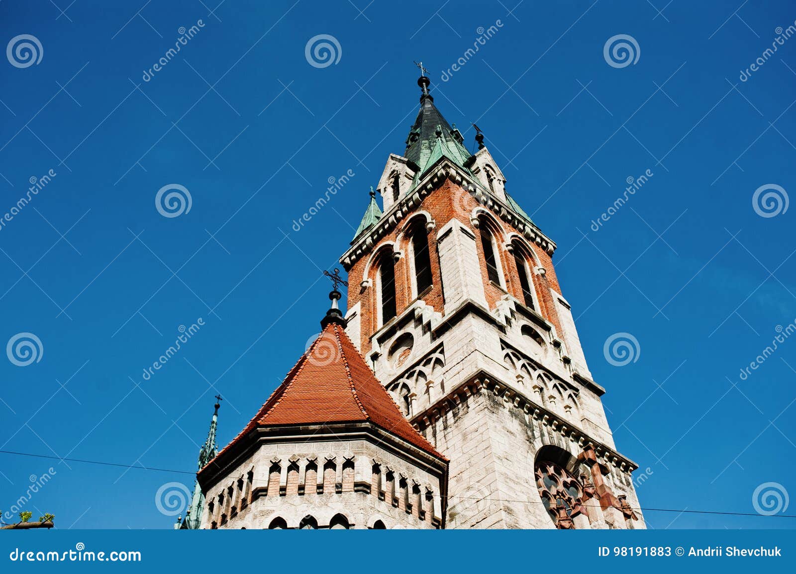 Old Roman Catholic Church in Gothic Style. Stock Image - Image of ...