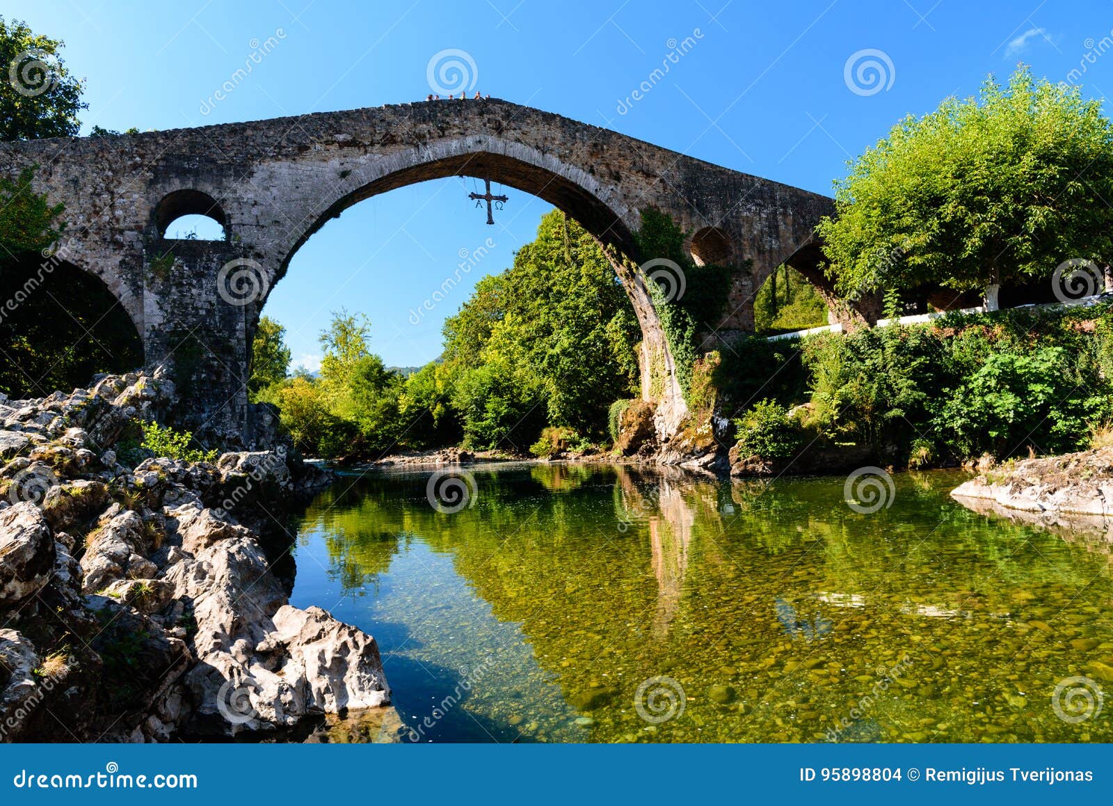 Old Roman stone bridge stock photo. Image of ancient - 95898804