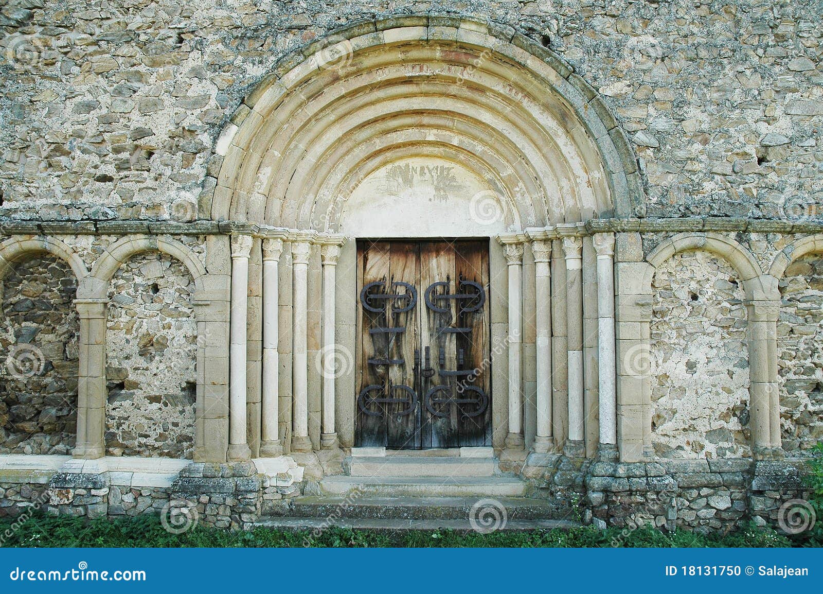 Old Romanesque Church Entrance Stock Photo - Image of front, chapel ...