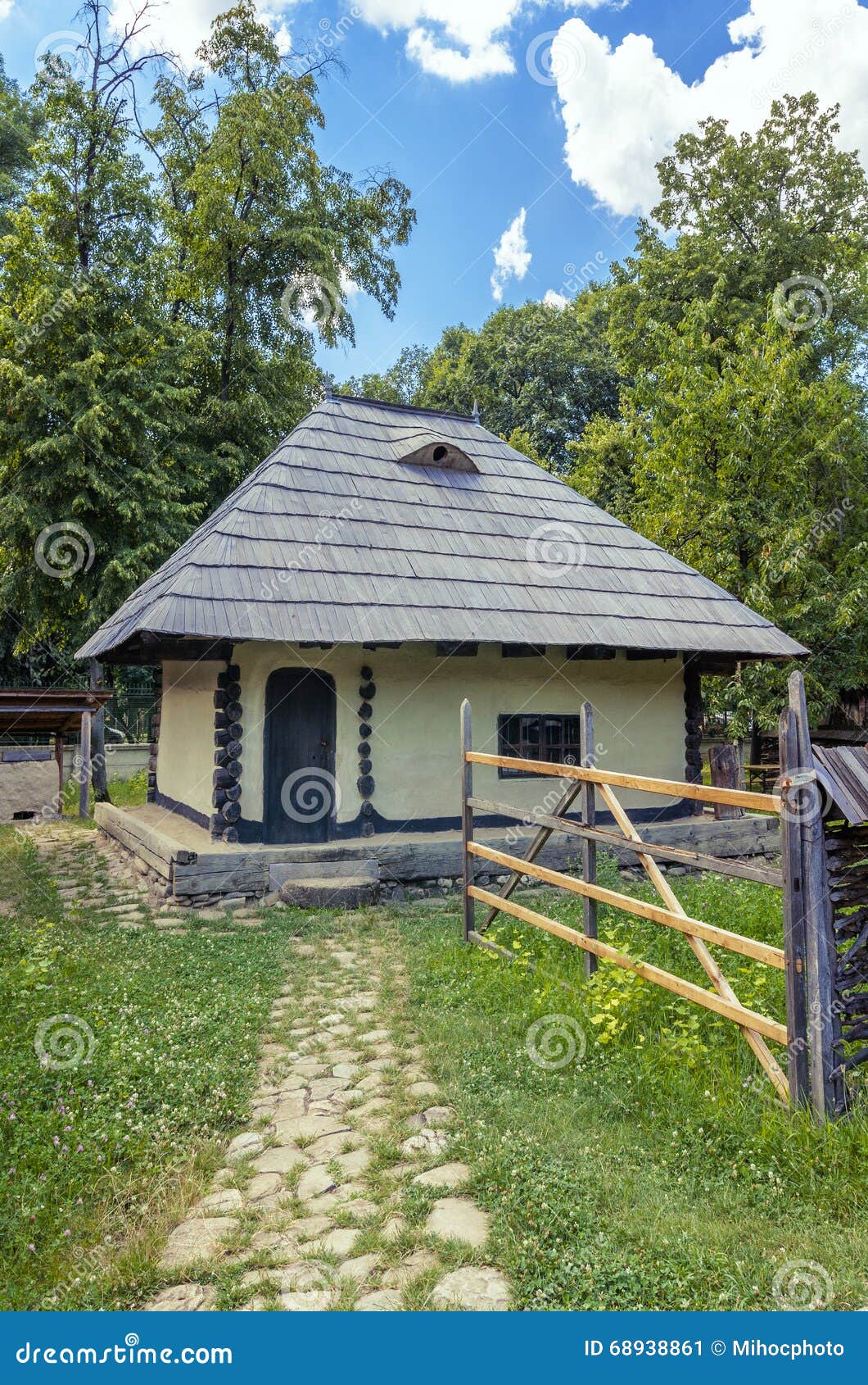 Old romanian house stock image. Image of medieval, roof - 68938861