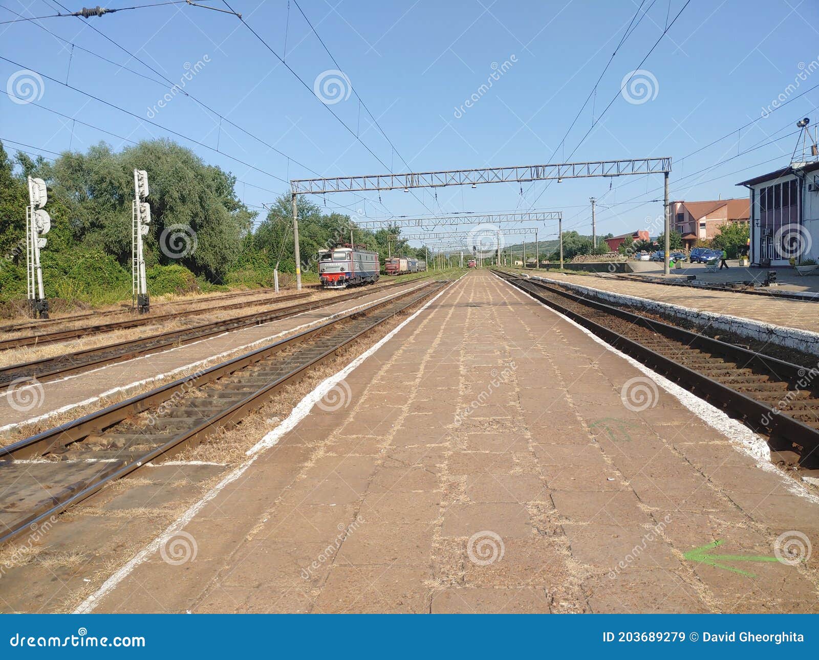 Old romanian railway stock image. Image of walkway, track - 203689279