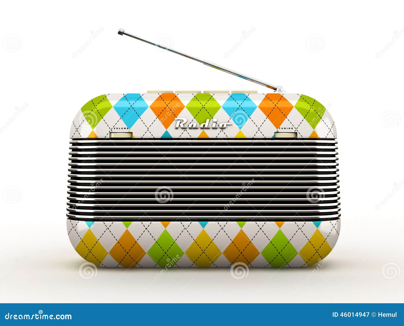 Old Rombus Pattern Vintage Retro Style Radio Receiver O Stock ...