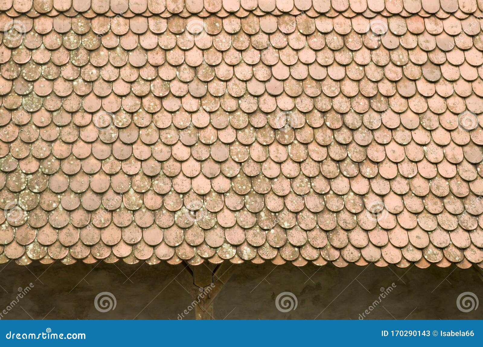 Old Roof with Ceramic Rounded Tiles Stock Image - Image of clay, brown ...