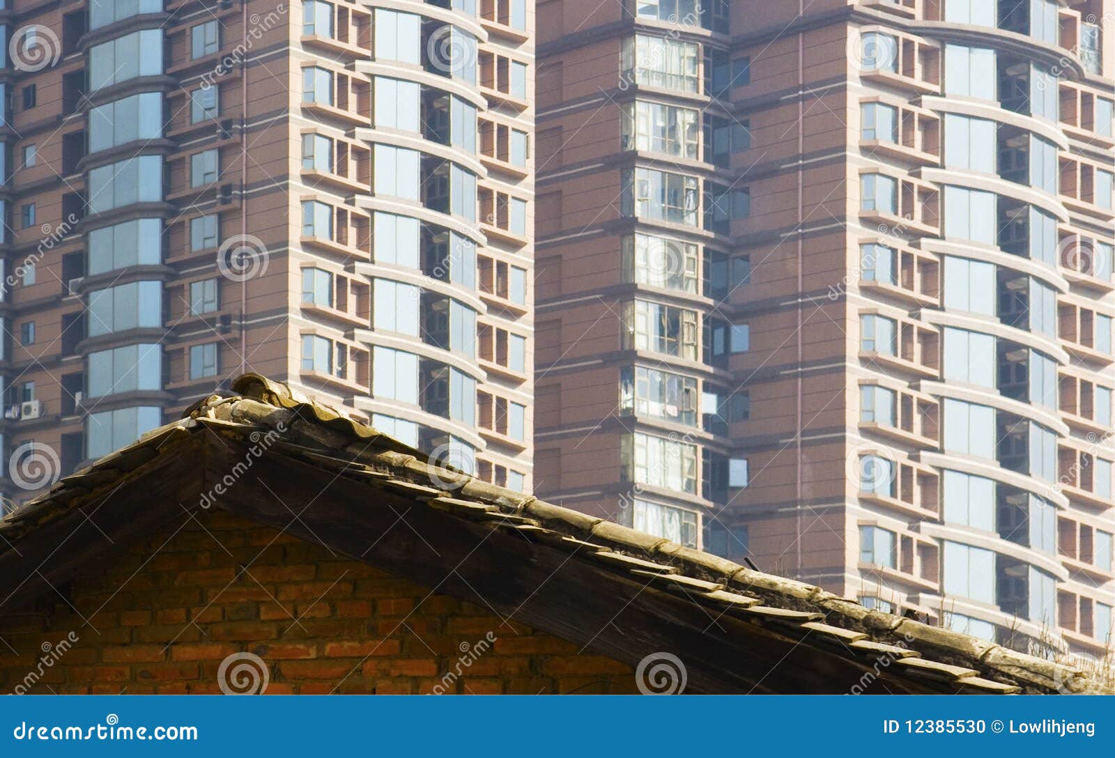 Old rooftop vs new windows stock photo. Image of home - 12385530
