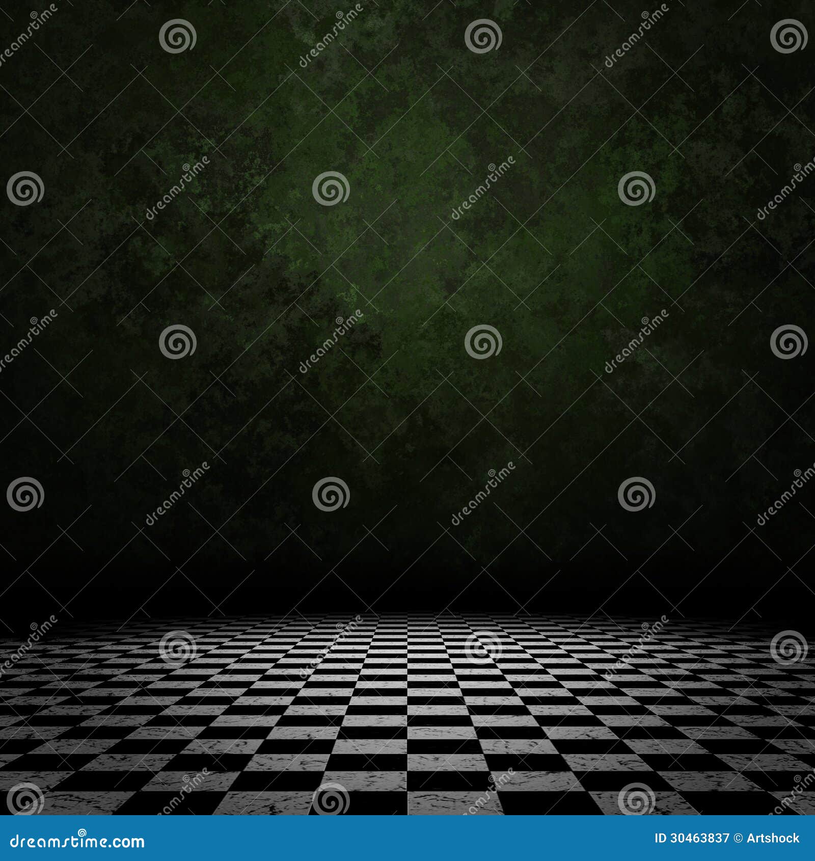 Old Room with Checkerd Floor Stock Illustration - Illustration of ...