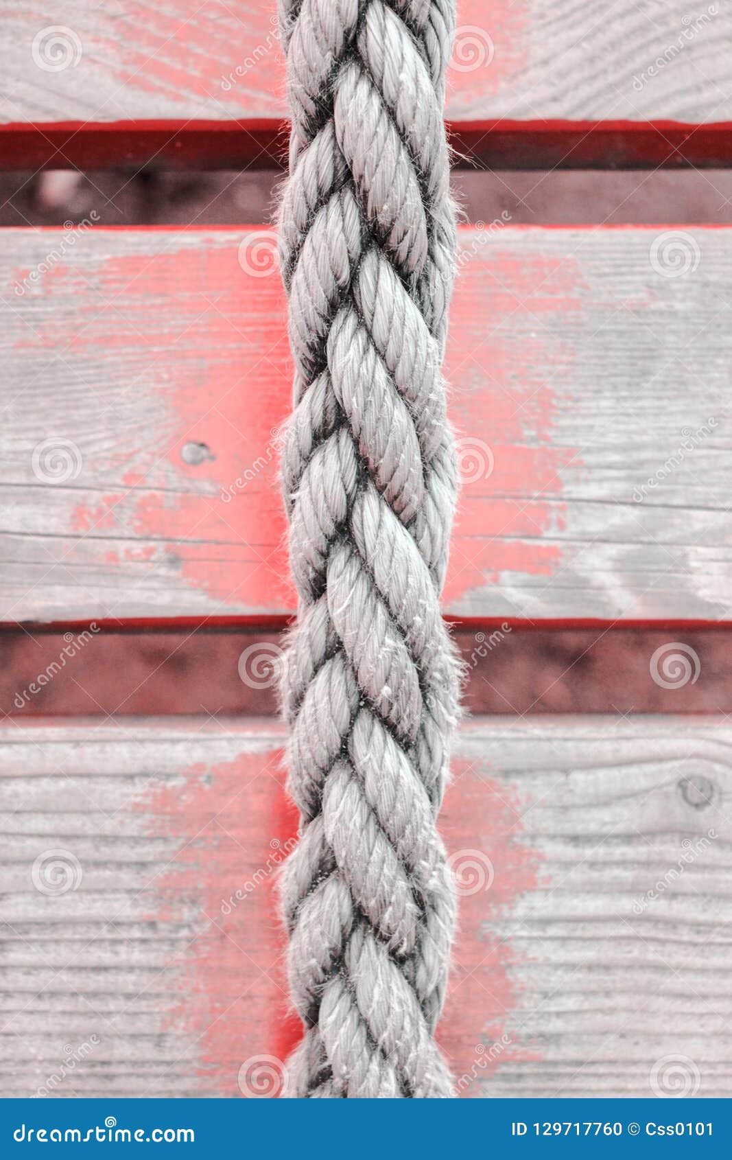 Old Rope and Distressed Red Painted Wood Planks Stock Photo - Image of ...