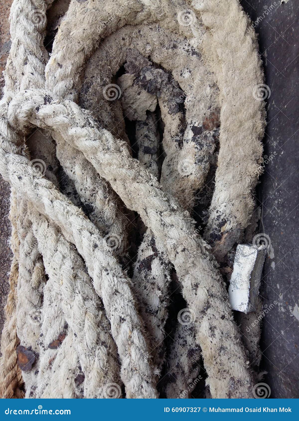 Old rope with iron rust. stock image. Image of dock, oceanic - 60907327