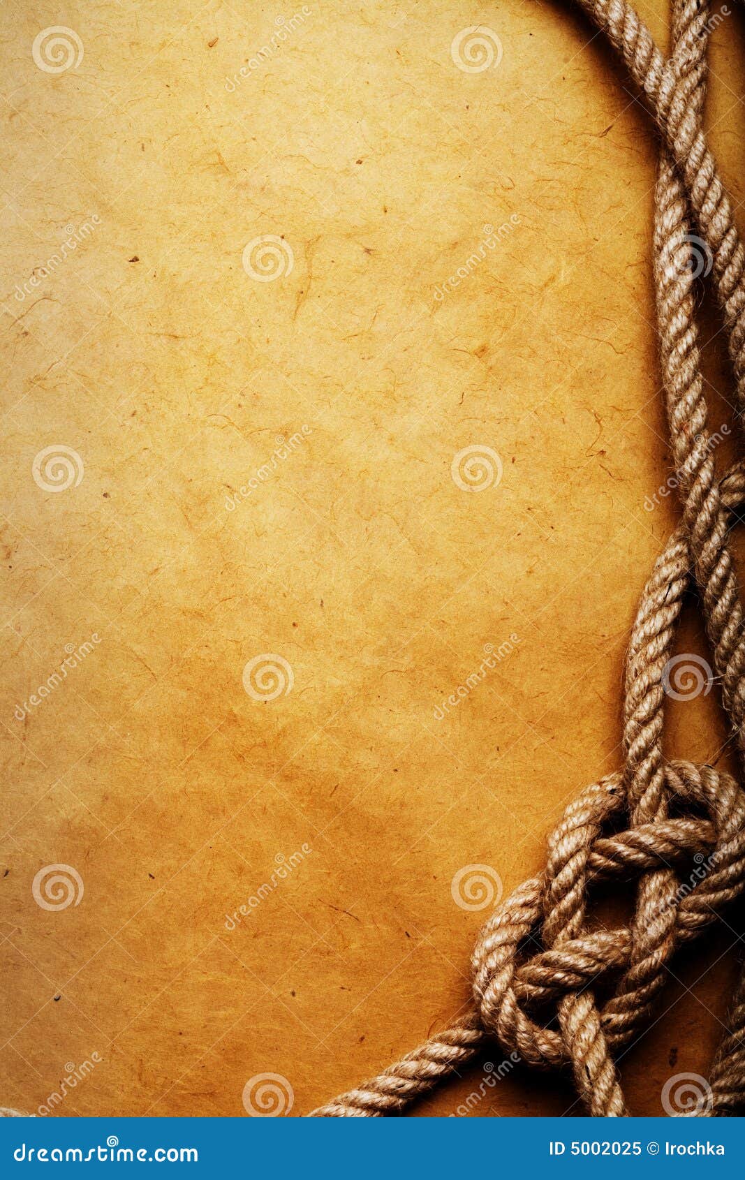 Old rope and knot on paper stock image. Image of rope - 5002025
