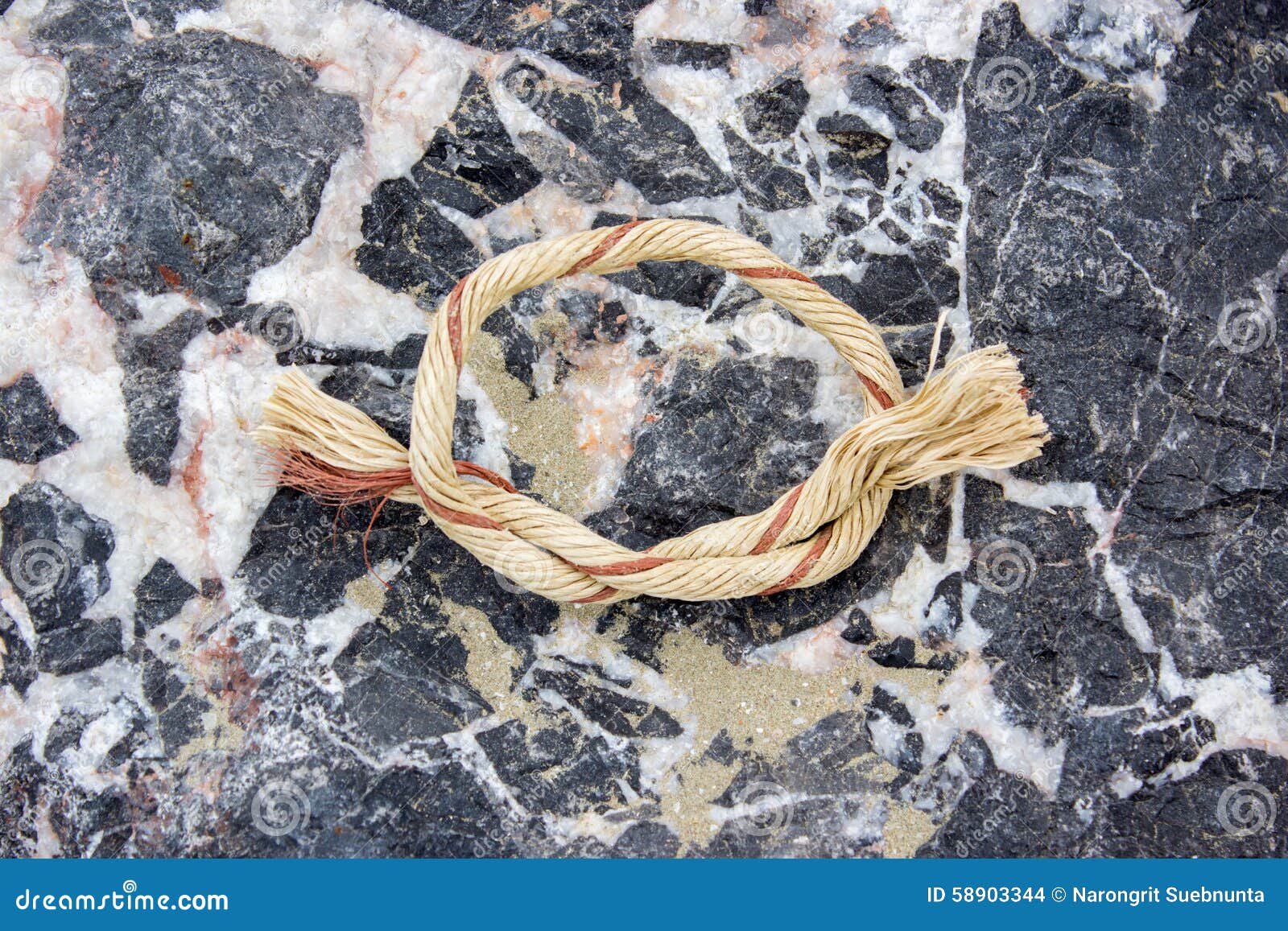 Old rope on stone texture stock photo. Image of stone - 58903344