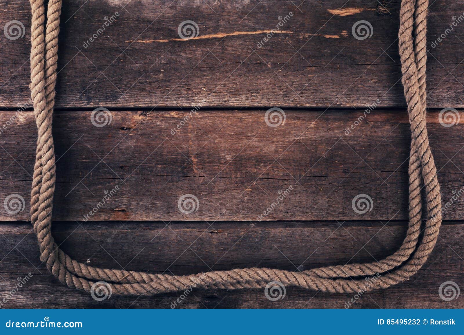 Old Rope on Wood Plank Background Stock Photo - Image of wooden, marine ...