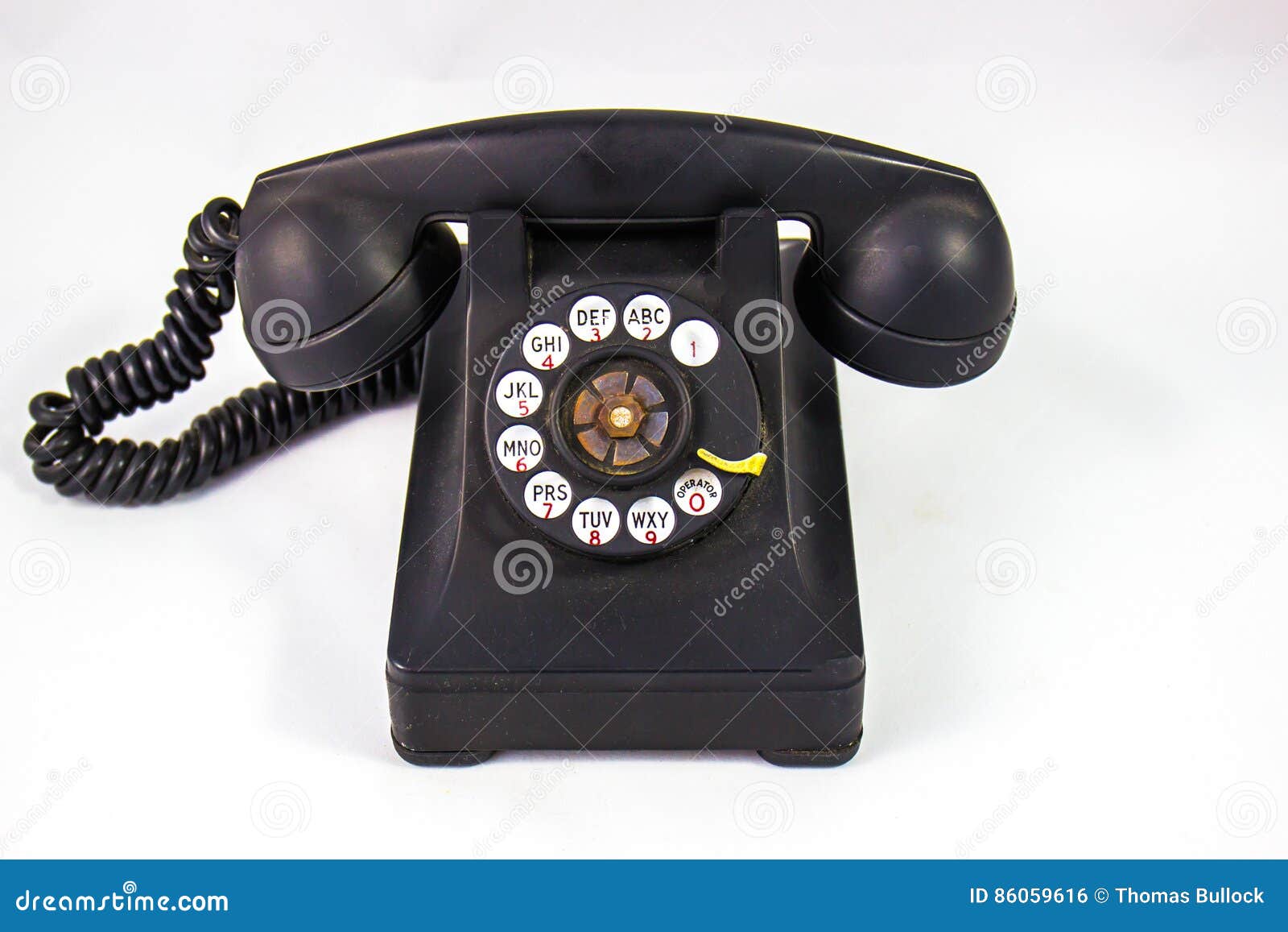Old Rotary Style Telephone stock photo. Image of cord - 86059616