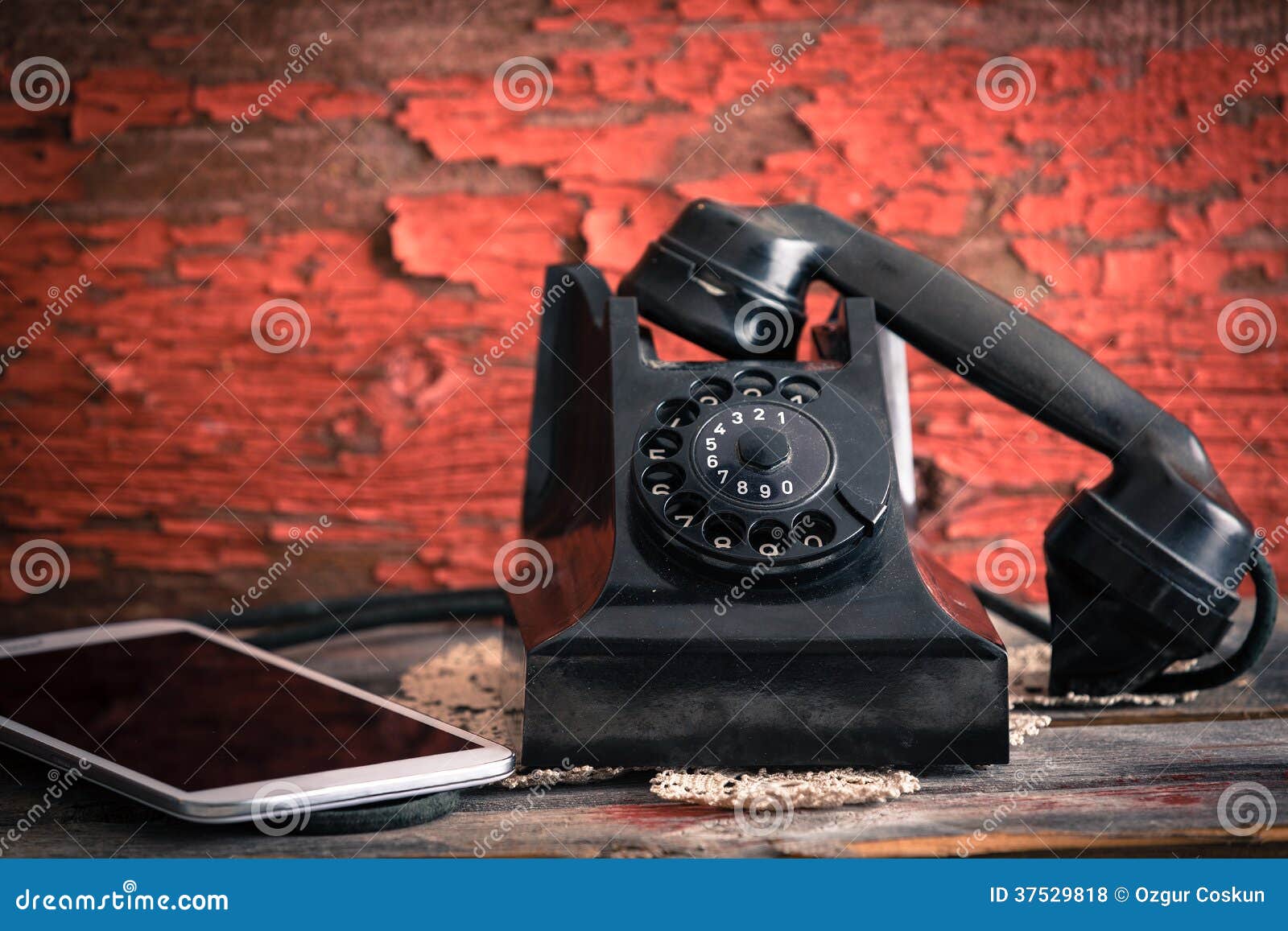 Old Rotary Telephone Alongside a Tablet Computer Stock Photo - Image of ...