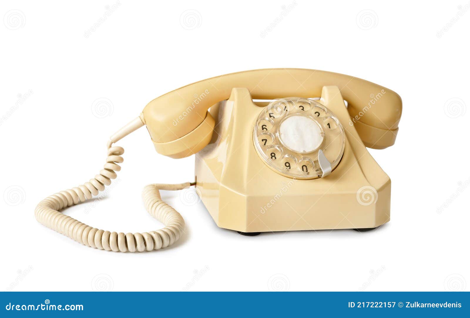 Old Rotary Telephone on Isolation Stock Image - Image of headphone ...