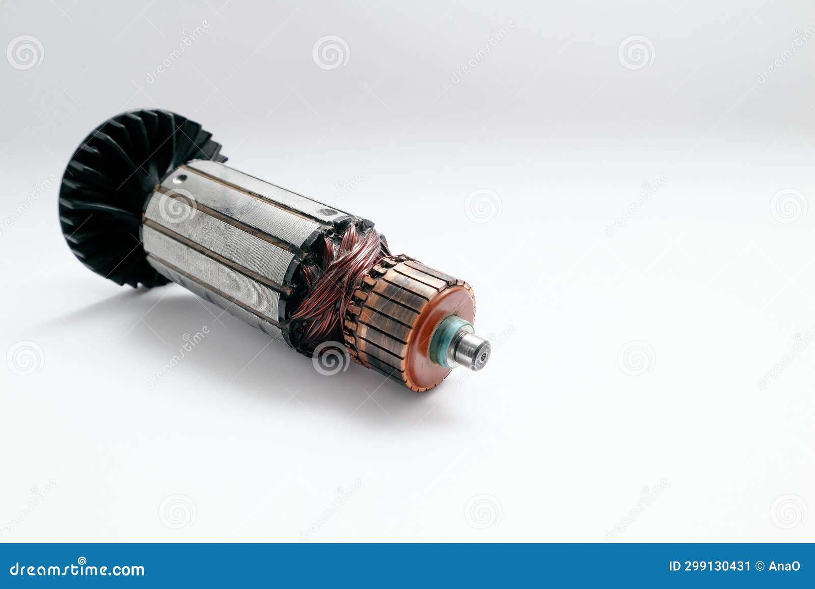 Old Damaged Rotor Of Electric Motor, Close-up, Isolated On White Stock ...