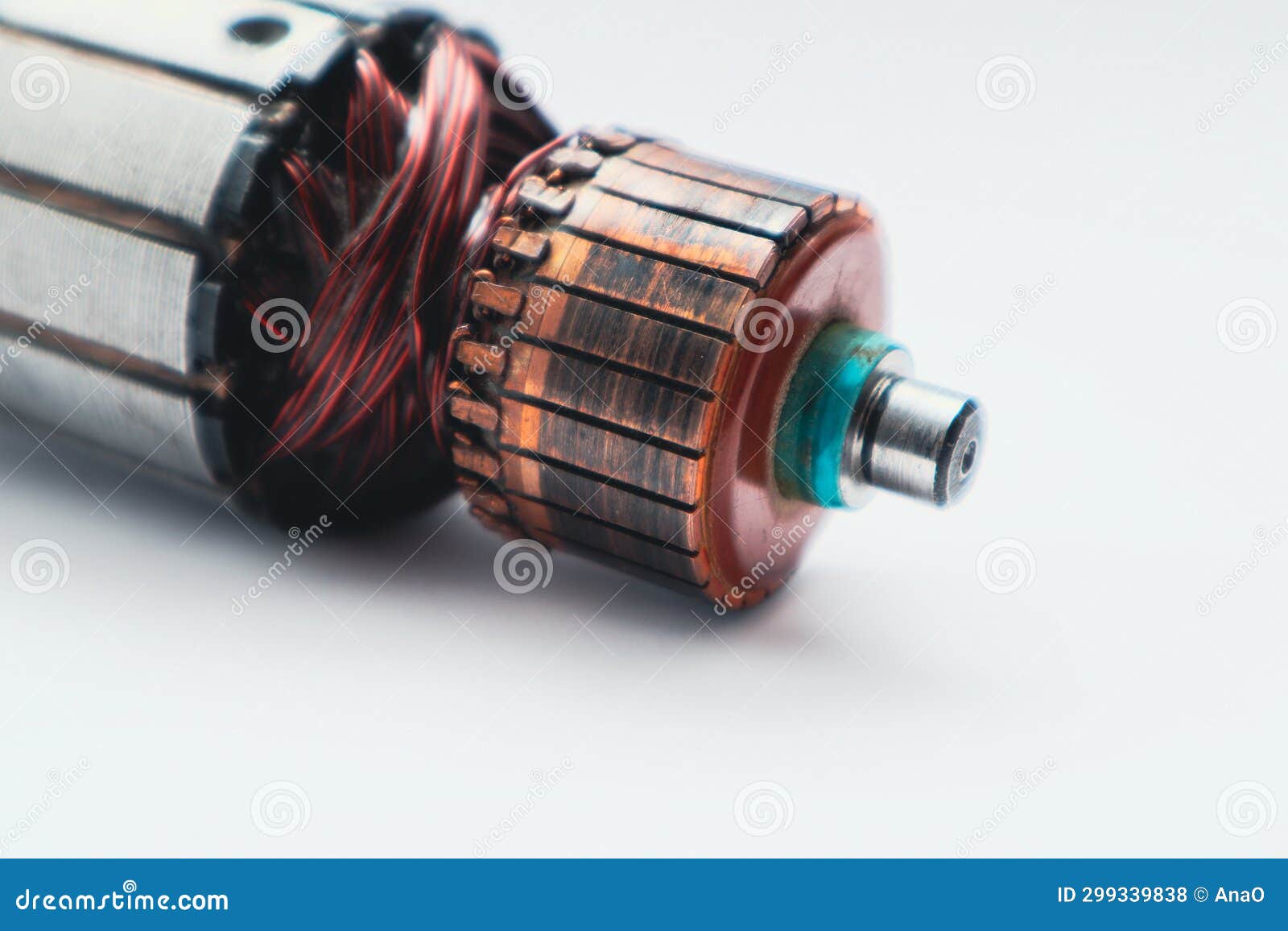 Old Damaged Rotor Of Electric Motor, Close-up, Isolated On White Stock ...