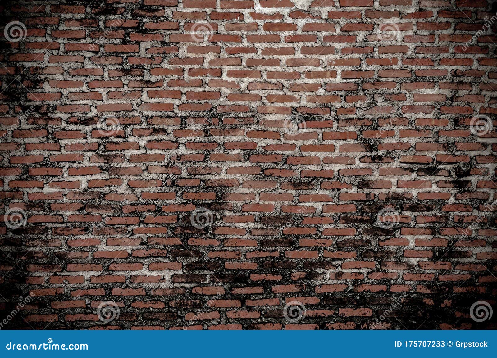 Old Rough Dirty Grunge Brick Wall with Black Stain Pattern Texture ...