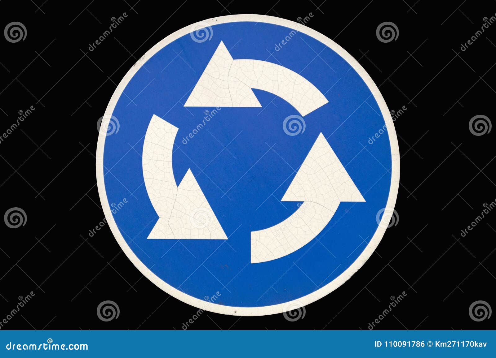 Round Road Sign With Grunge Effect. Four Emblems With Different ...