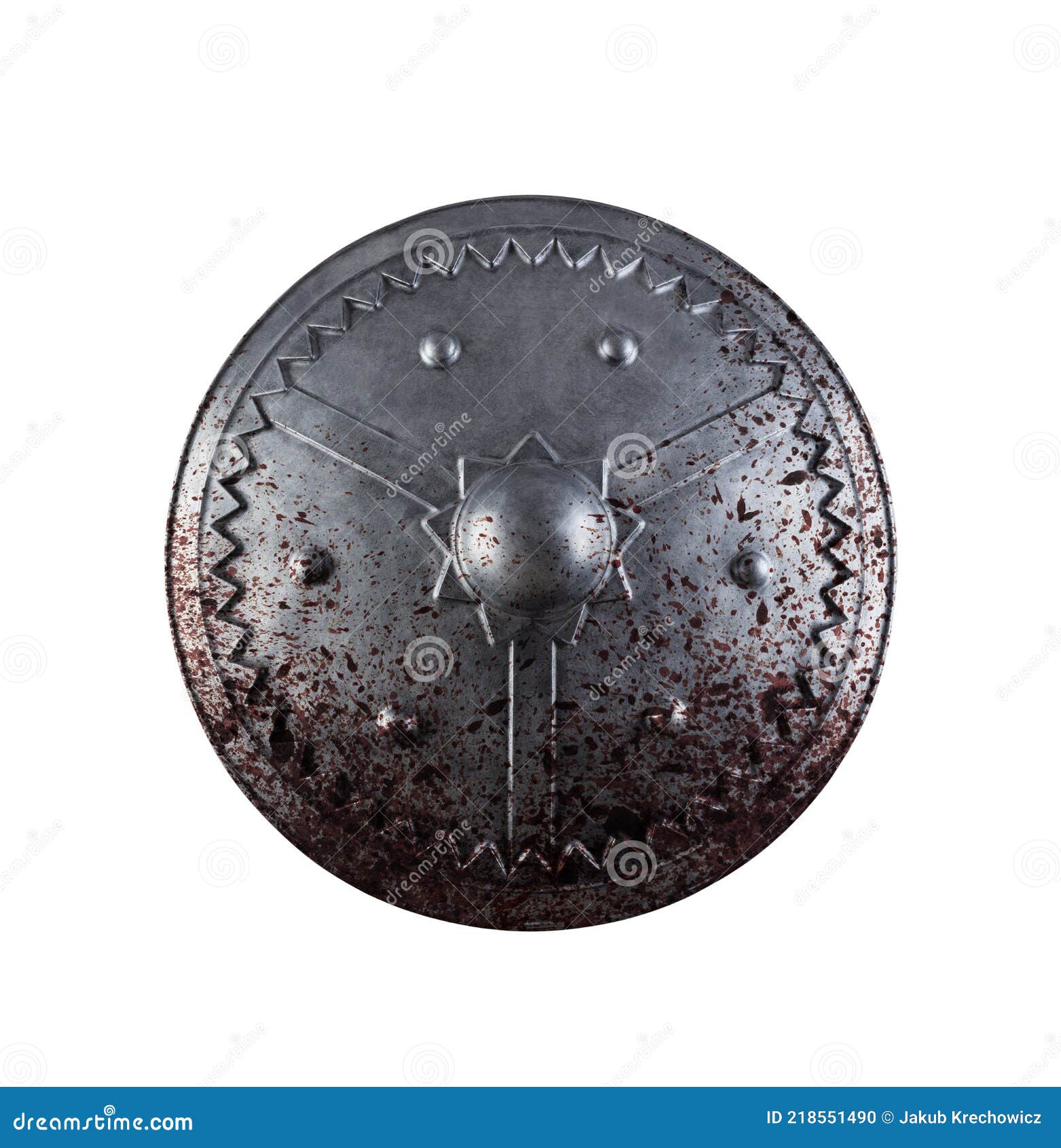 Old Round Shield in Blood Isolated on White Background Stock Photo ...
