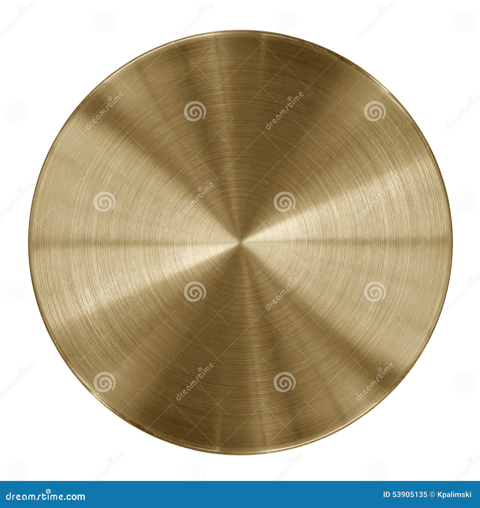 Old Round Shiny Gold Metal Plate Stock Image - Image of metallic ...