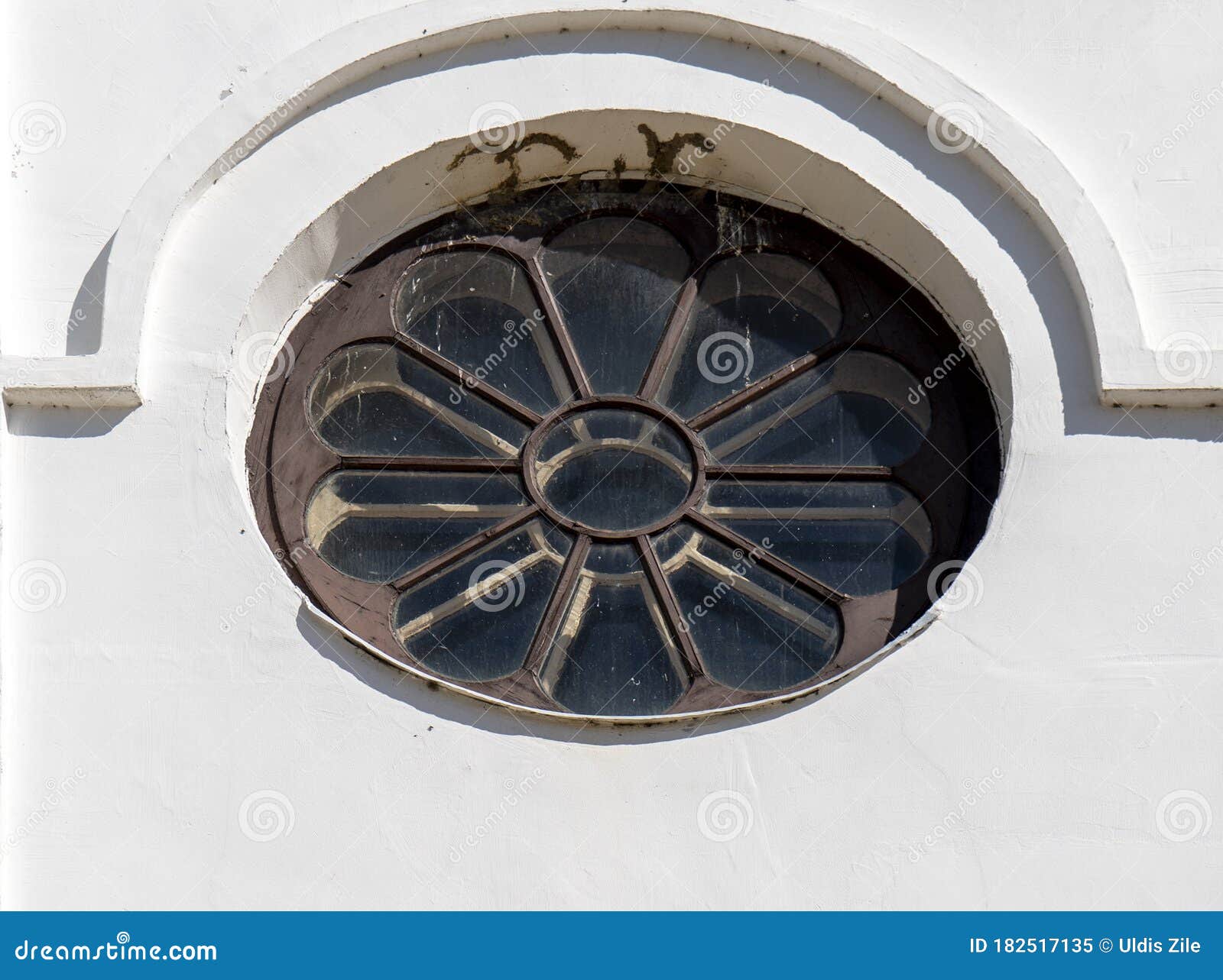 Old Round Window Details in a White Church Stock Image - Image of notre ...