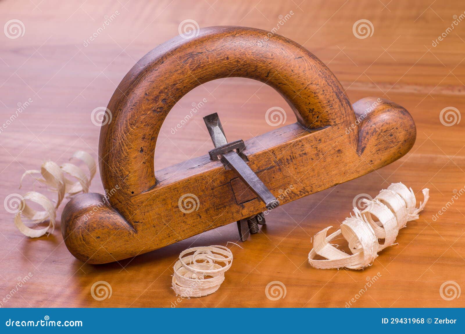 Old Router Plane with Shavings on a Wood Board Stock Photo - Image of ...