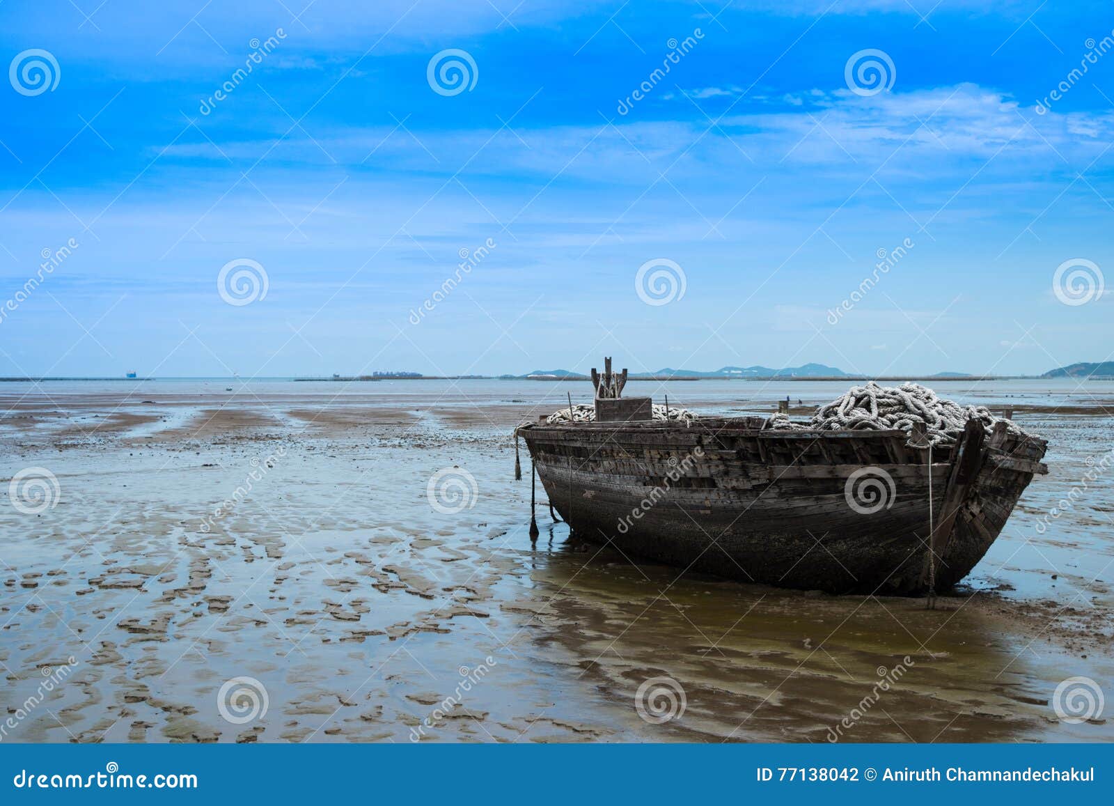 An Old Rowing Boat in Need of Repair on the Beach Stock Photo - Image ...