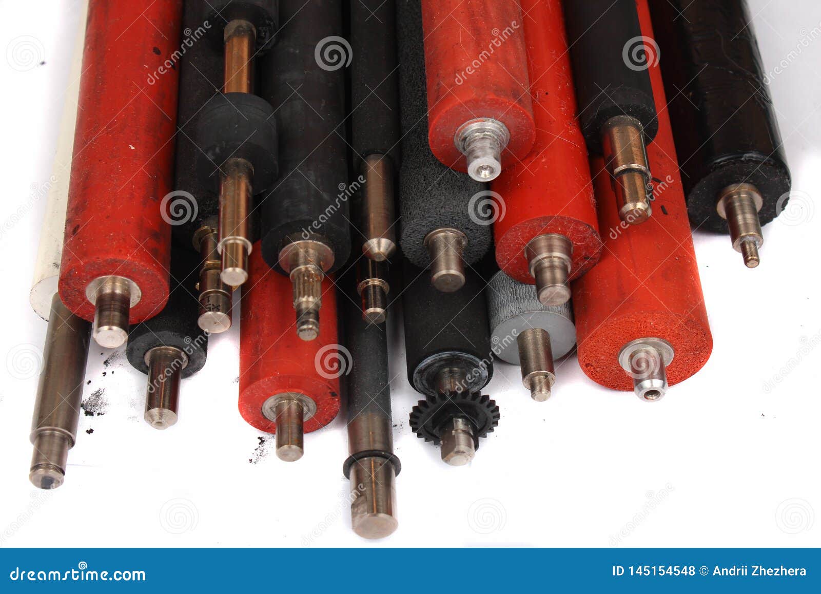 Old Rubber Rollers from Fusers of Laser Printers and Copiers Stock ...