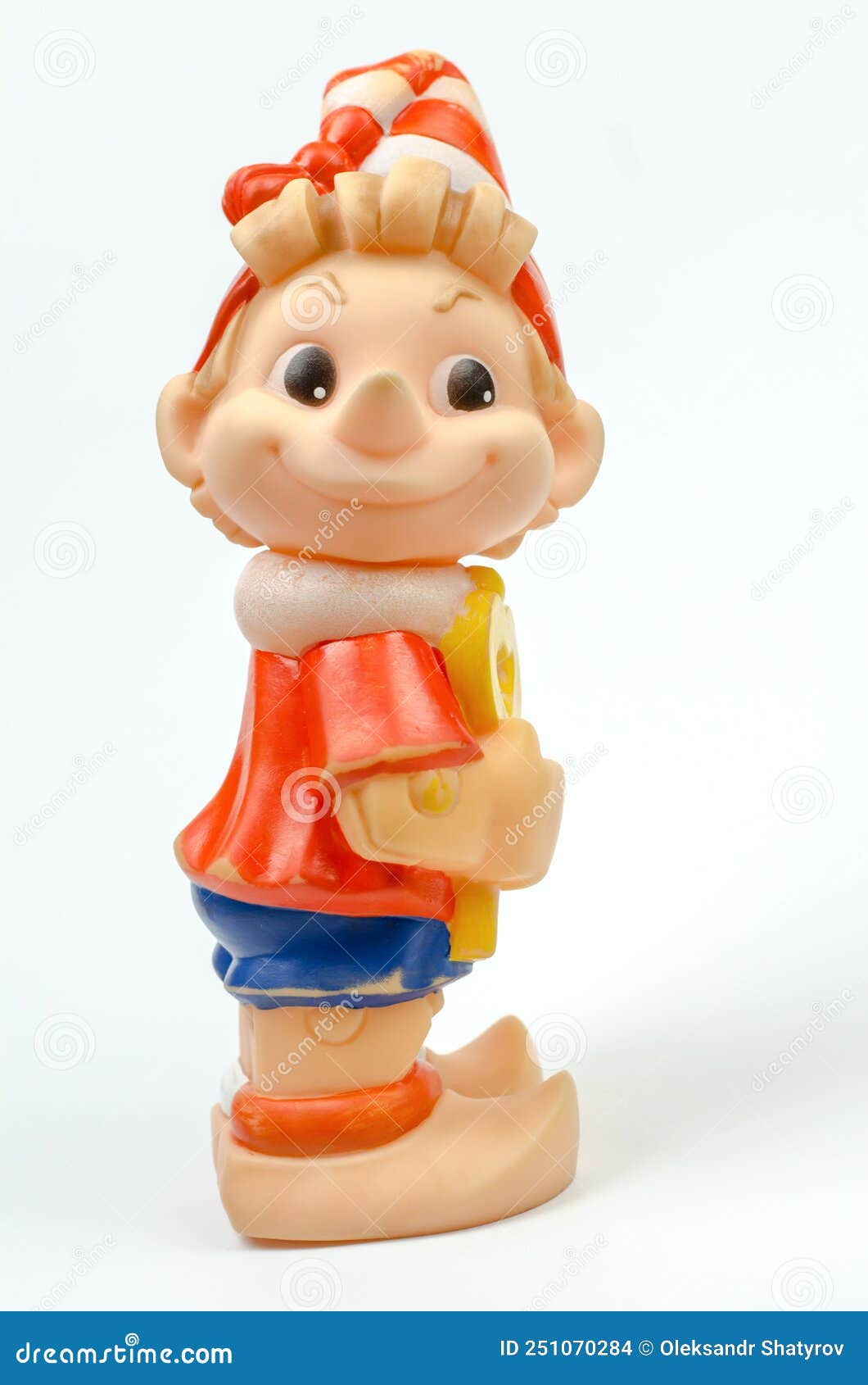 Old Rubber Toy Pinocchio on a White Background Stock Photo - Image of ...