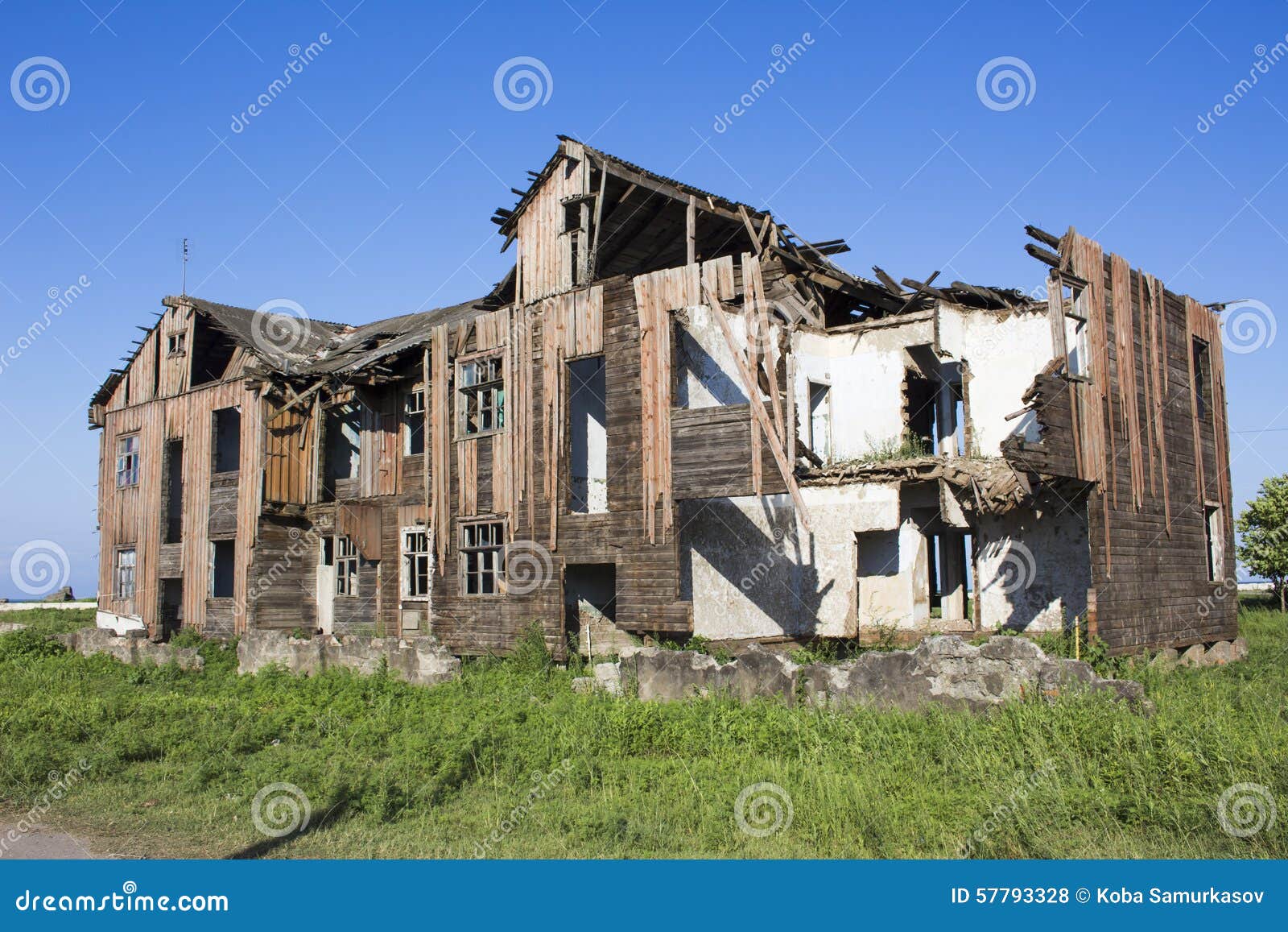 Old ruin house stock photo. Image of blue, destroyed - 57793328