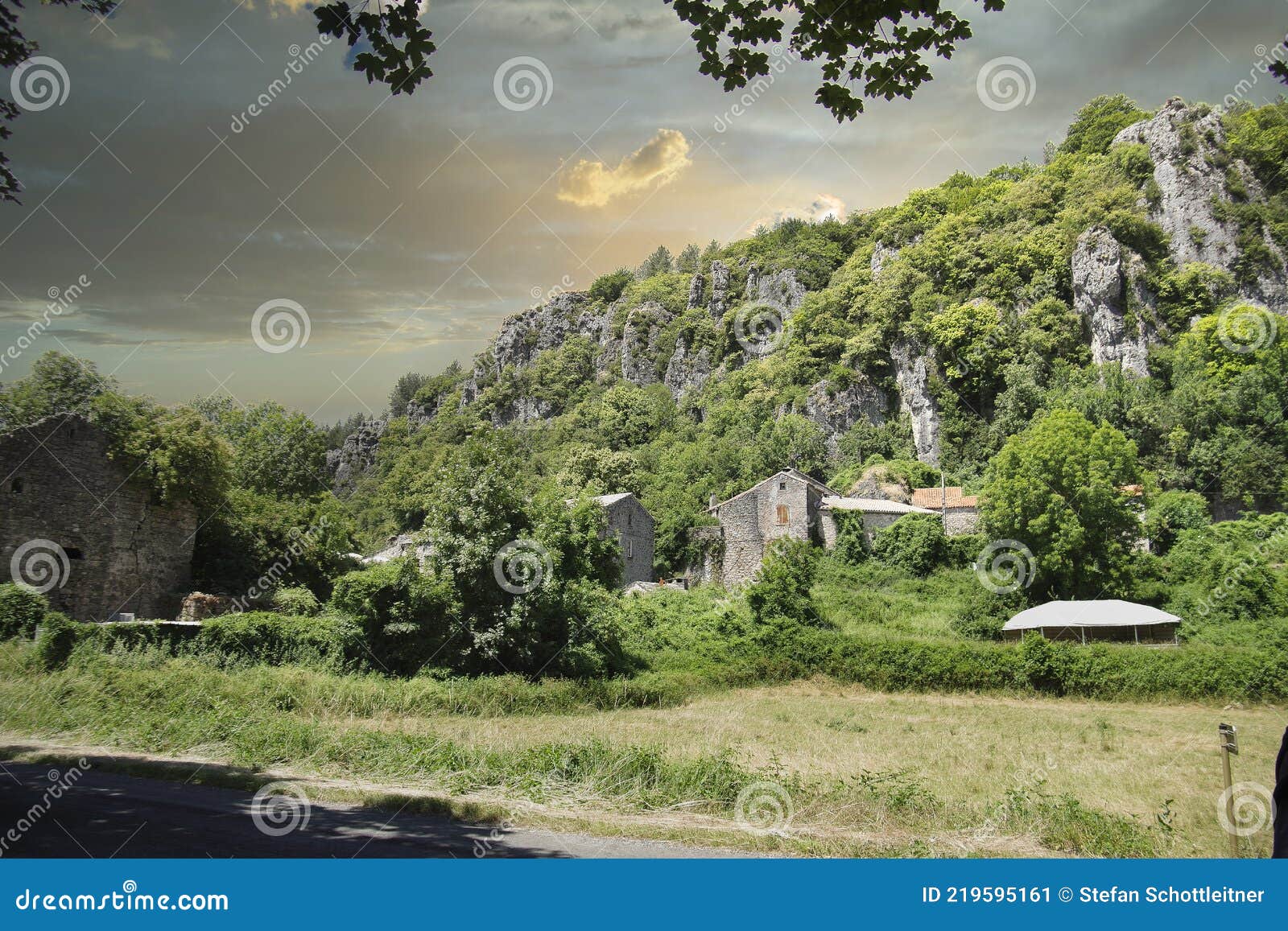 An Old Ruin Village in the Woods at Summer Stock Image - Image of ...