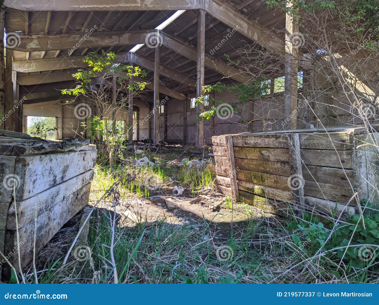 Old Ruined and Abandoned Farm Inside View Stock Image - Image of ...