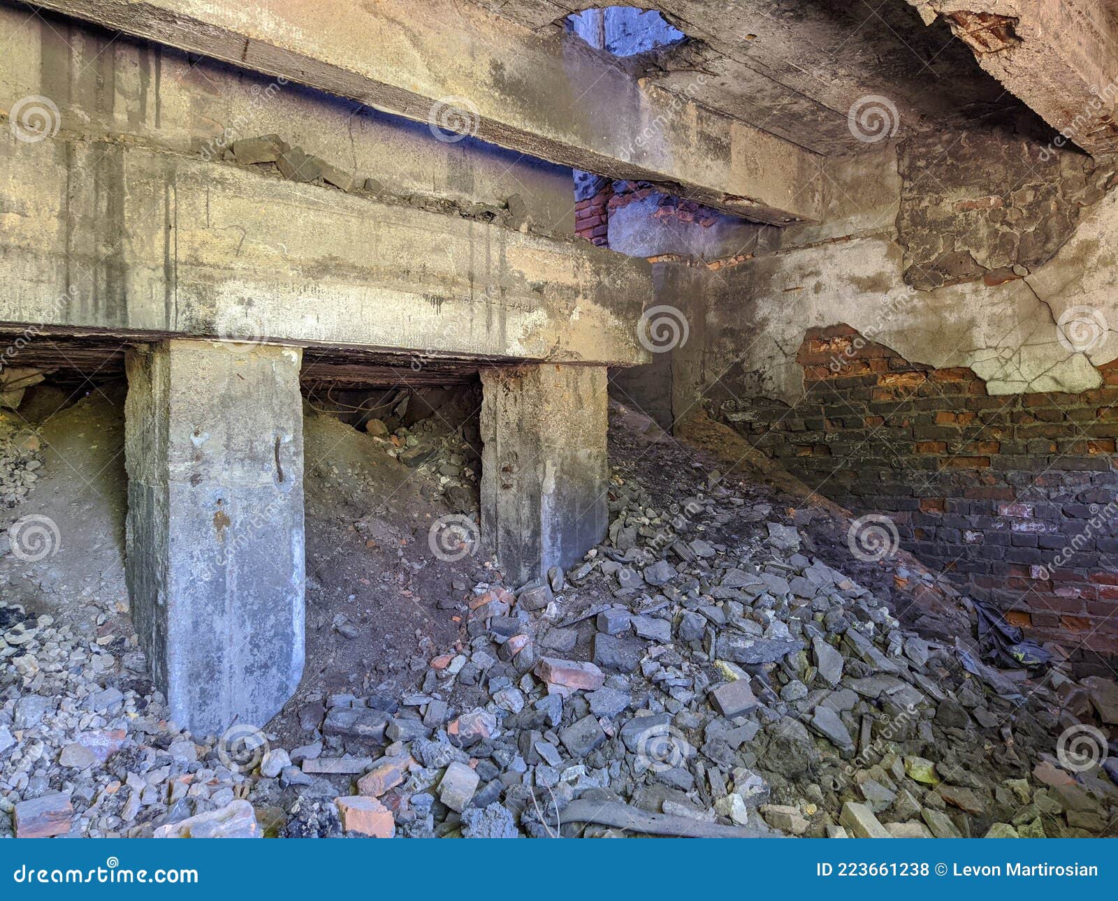 Old and Ruined Building Inside View in the Daytime. Stock Photo - Image ...