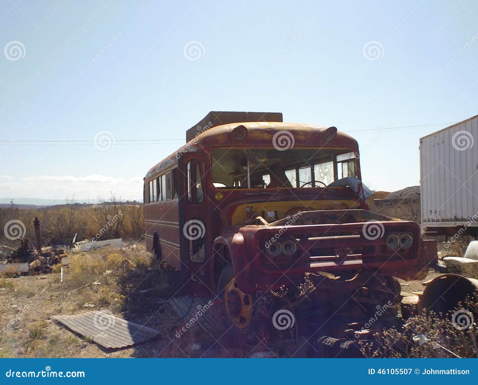 Old Ruined Bus stock image. Image of town, spooky, jerome - 46105507