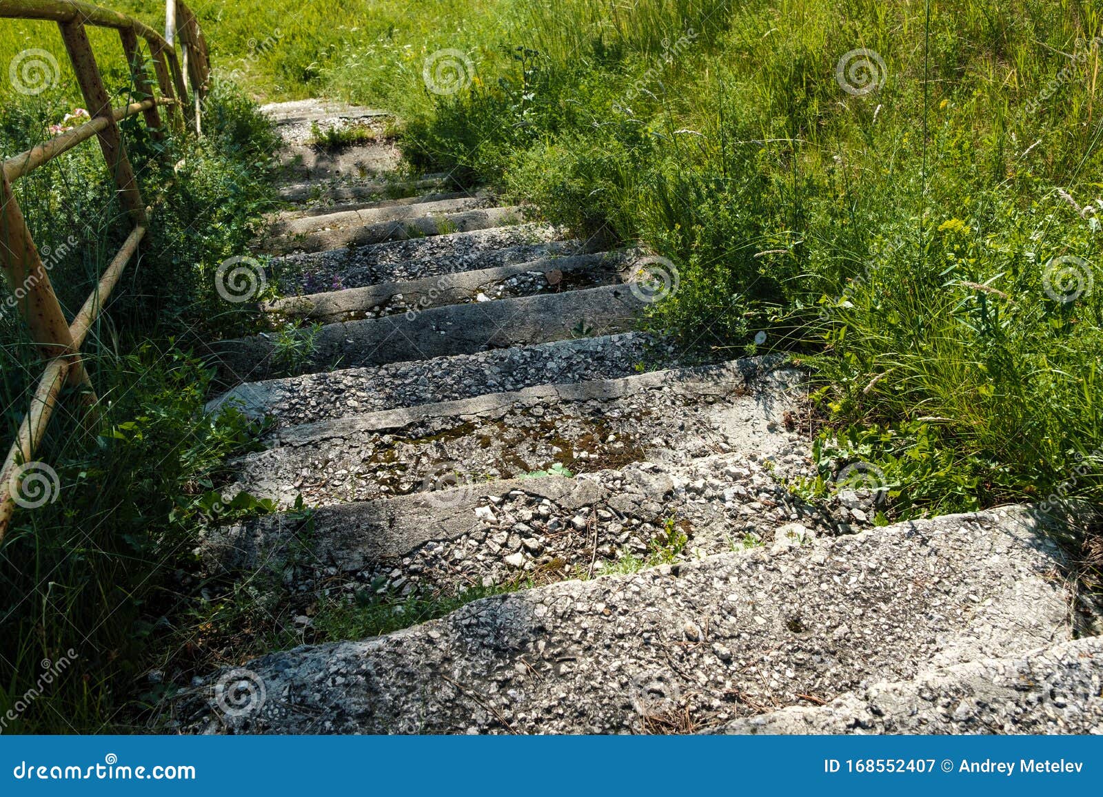 Old Ruined Dangerous Steps Leading Down Stock Image - Image of step ...