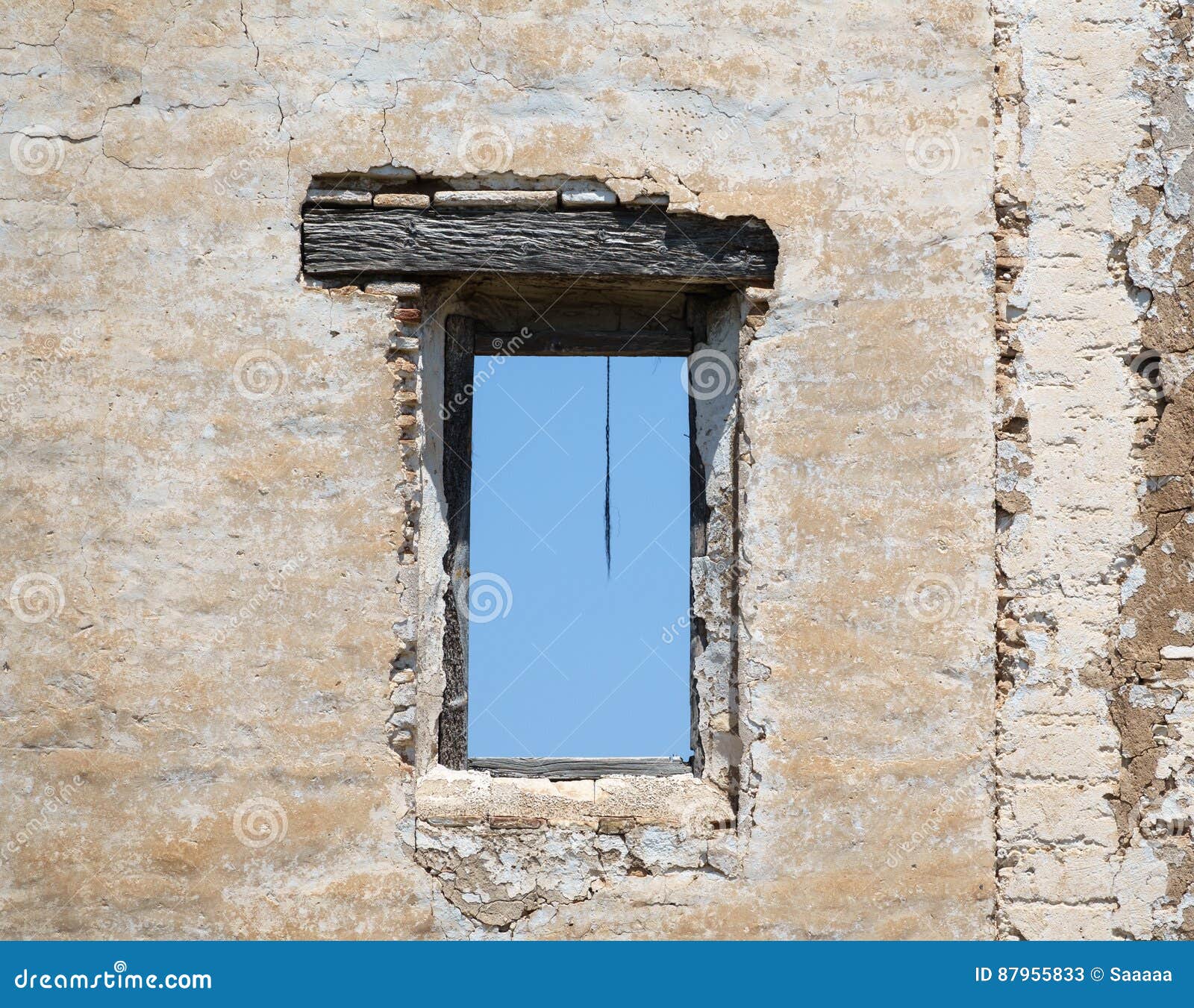 Old Ruined Facade with Window Stock Image - Image of frame, wall: 87955833