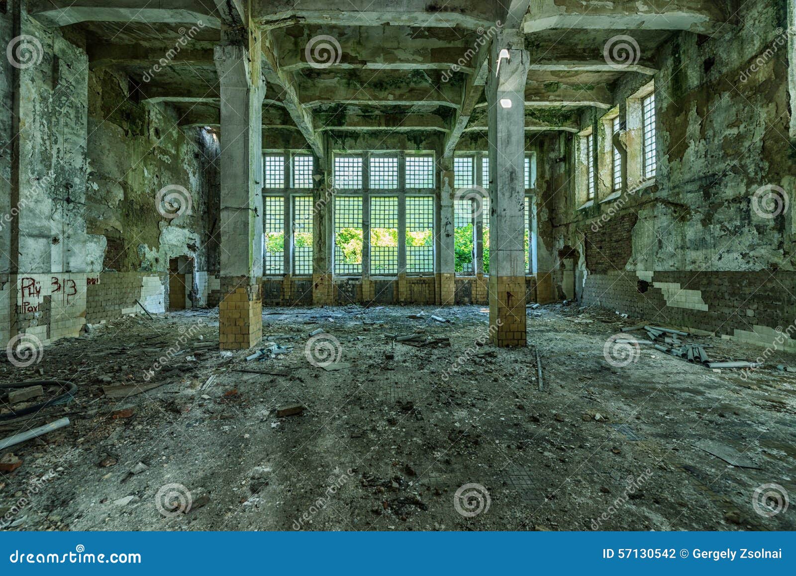 Old Ruined Factory Building, Awesome Background Stock Photo - Image of ...